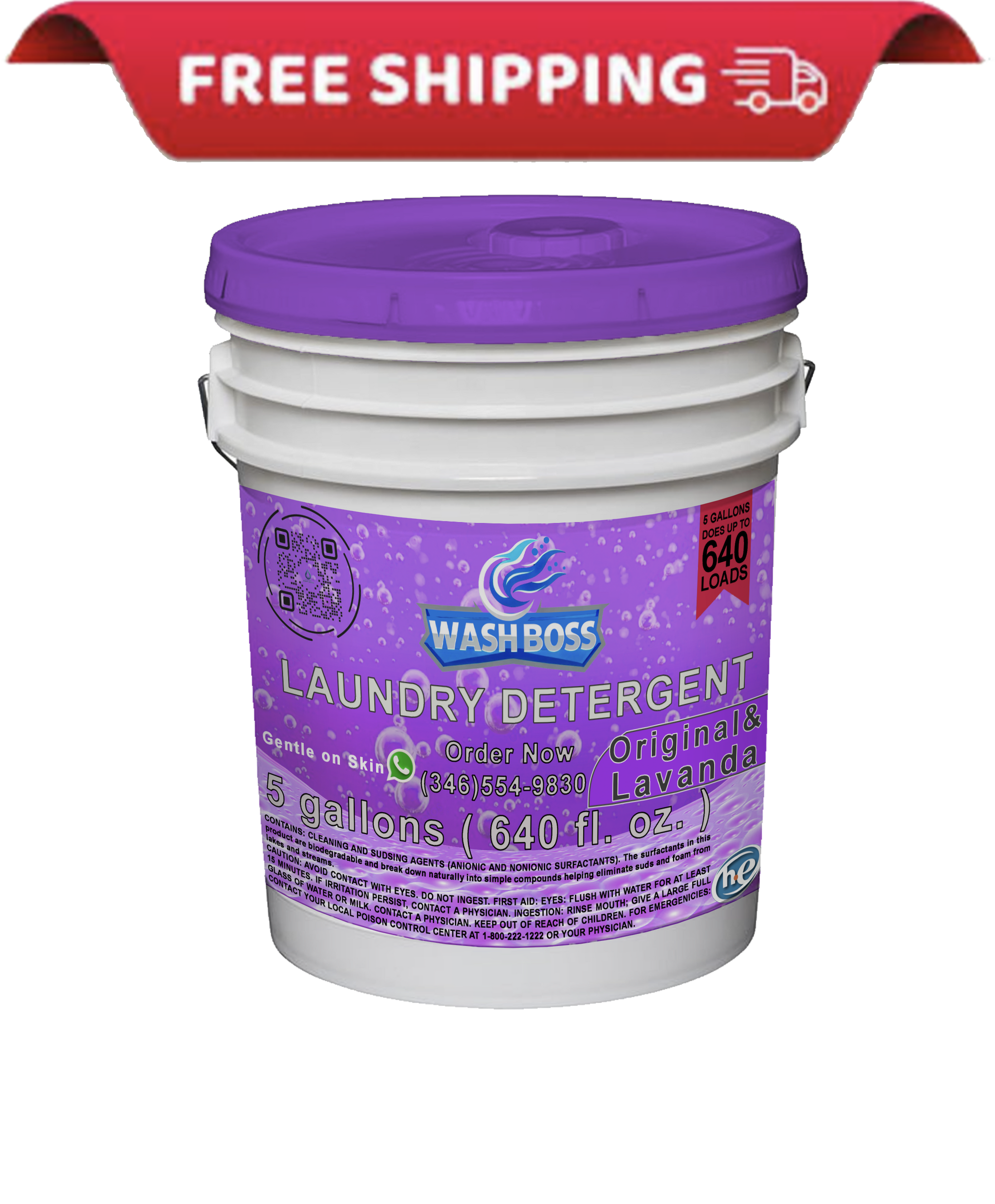 Wash Boss Lavanda Relaxing Scent Laundry Detergent - 5-Gallon with Dee ...